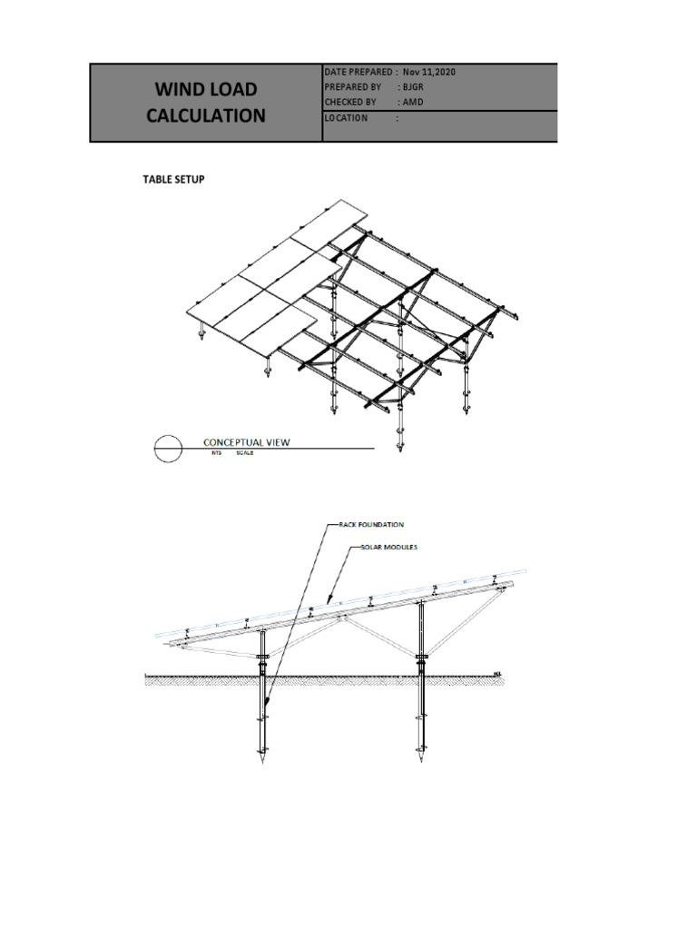 Wind Load Calculation: Table Setup | PDF | Wound | Continuum Mechanics