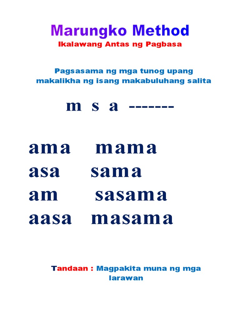 Marungko Method | PDF