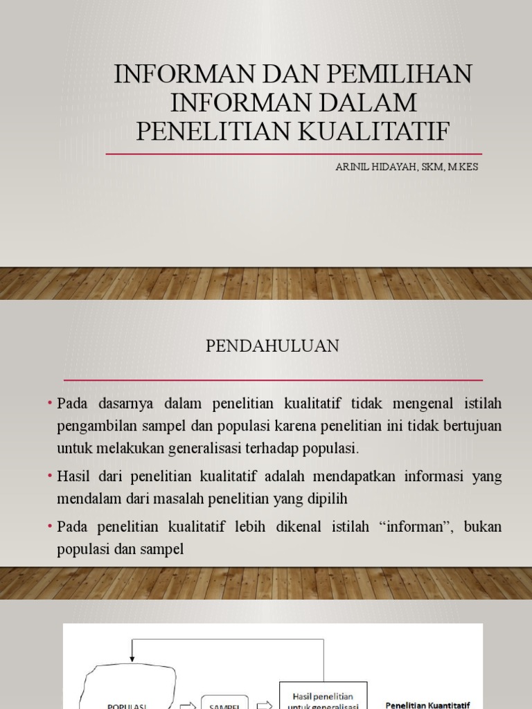 Informan Penelitian Kualiatif | PDF