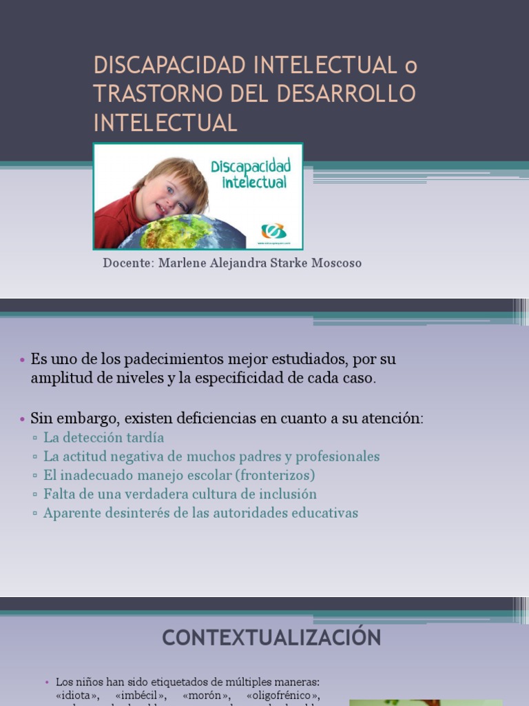 Comprendiendo la discapacidad intelectual o trastorno del desarrollo ...