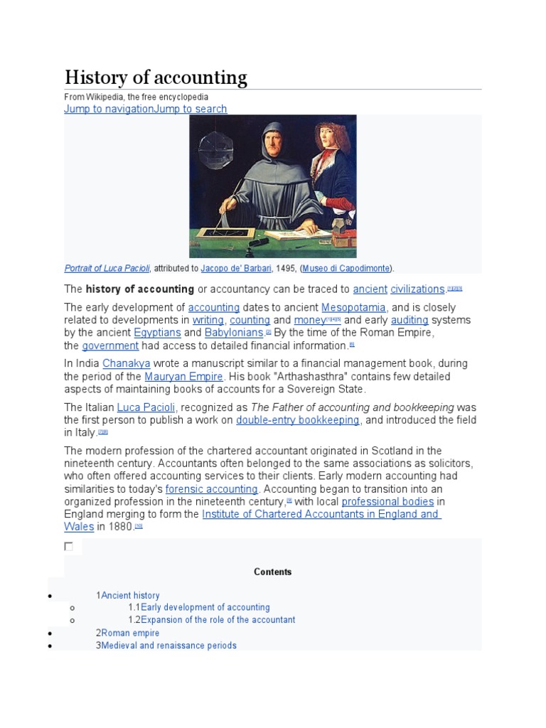 History of Accounting | PDF | Accounting And Audit