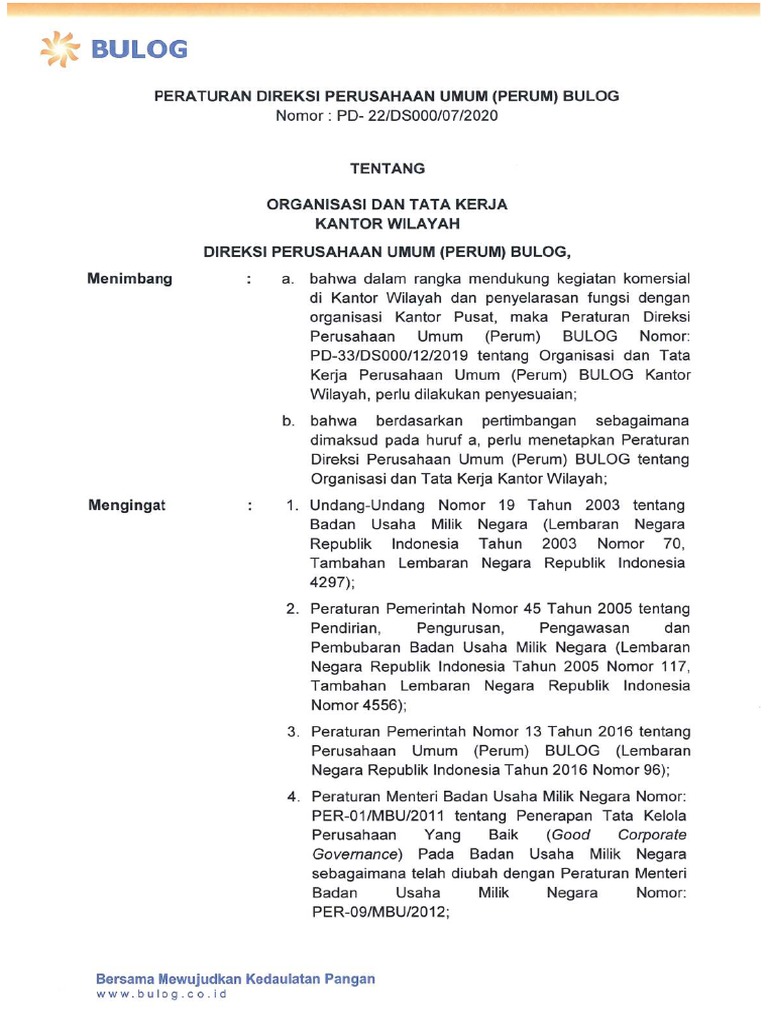 PD-22-DS000!07!2020 (Struktur Organisasi Kanwil, KC Dan KCP) | PDF