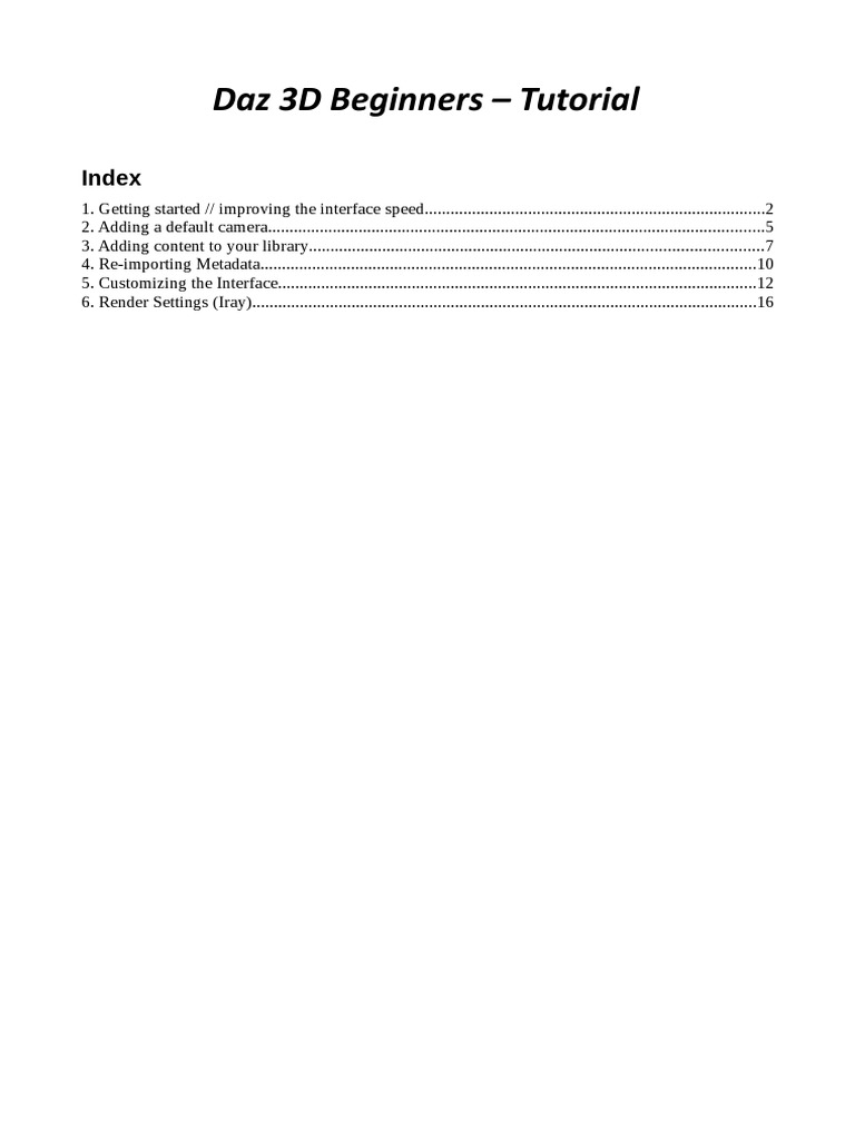 Daz 3D Beginners' Tutorial | PDF | Rendering (Computer Graphics ...