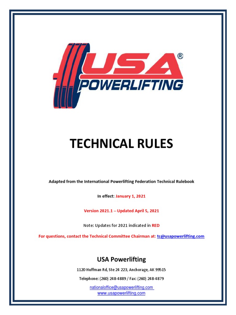 USAPL Rulebook v2021.1 | PDF | Individual Sports | Weight Training