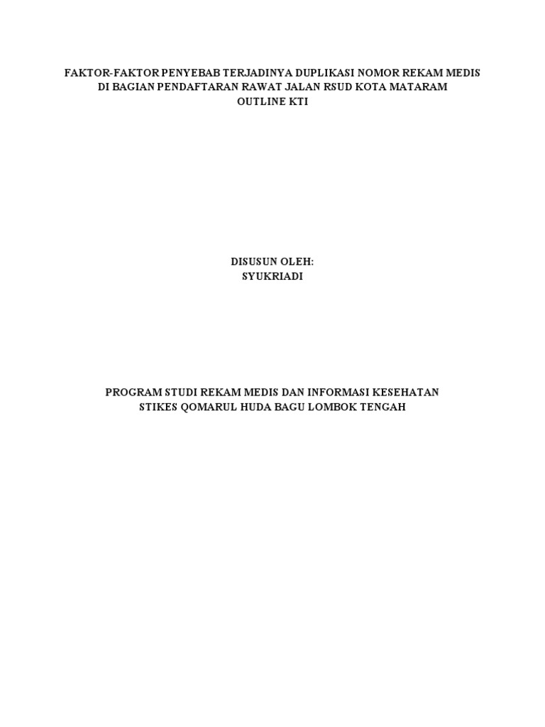 Duplikasi No RM | PDF