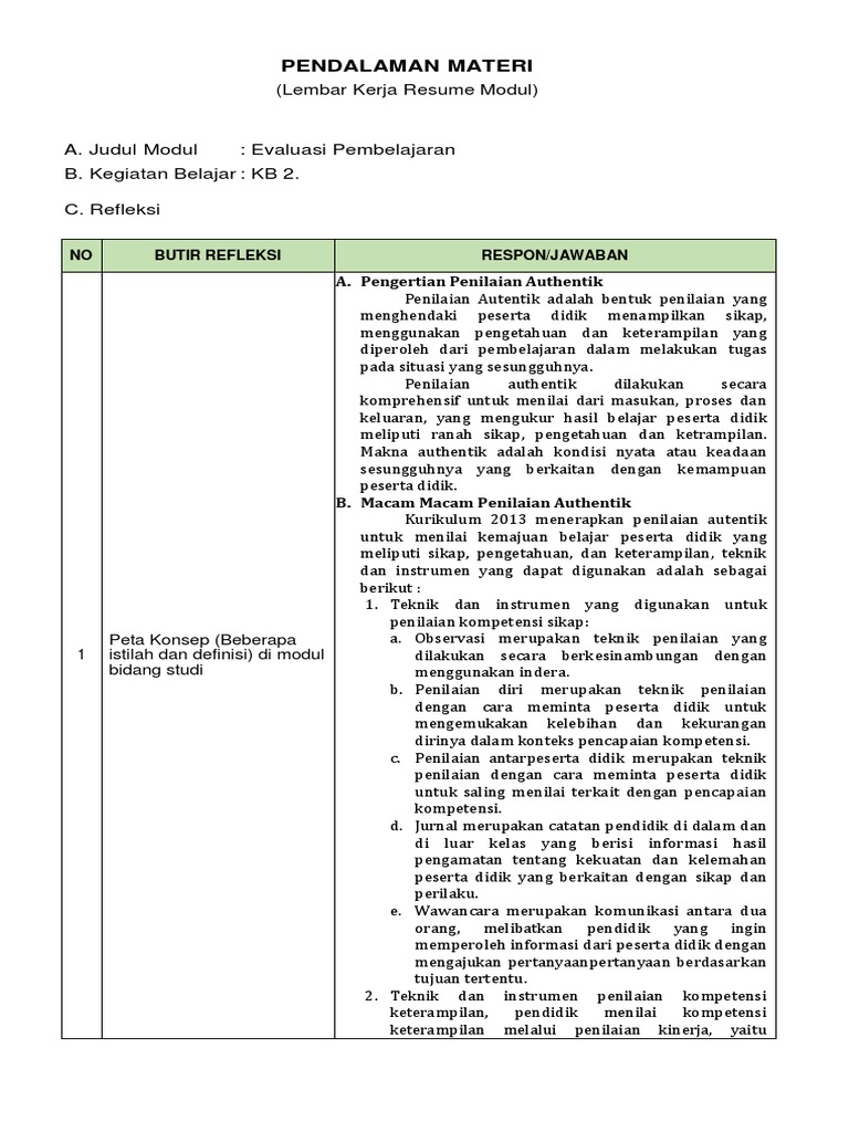 LK - Resume Pendalaman Materi PPG Modul 10 KB 2 - Marzukah | PDF
