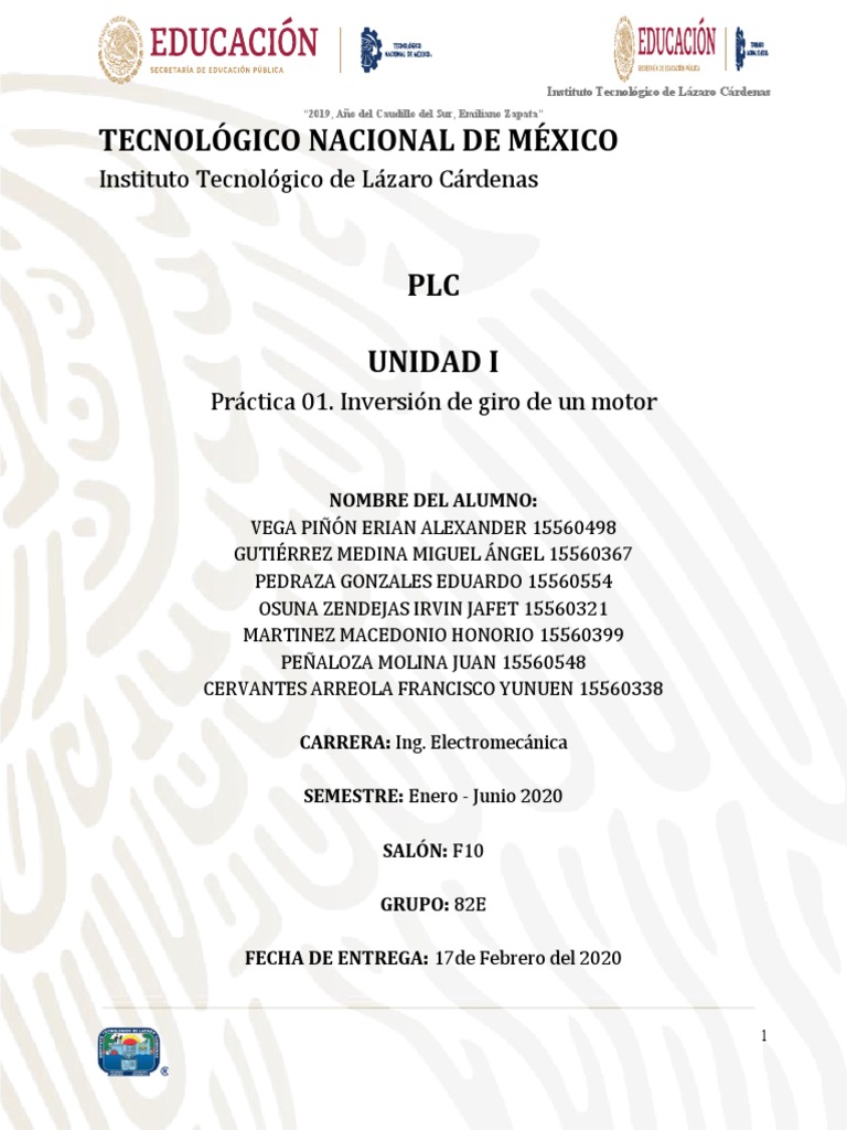 Practica 1 PLC | PDF | Controlador lógico programable | Electricidad