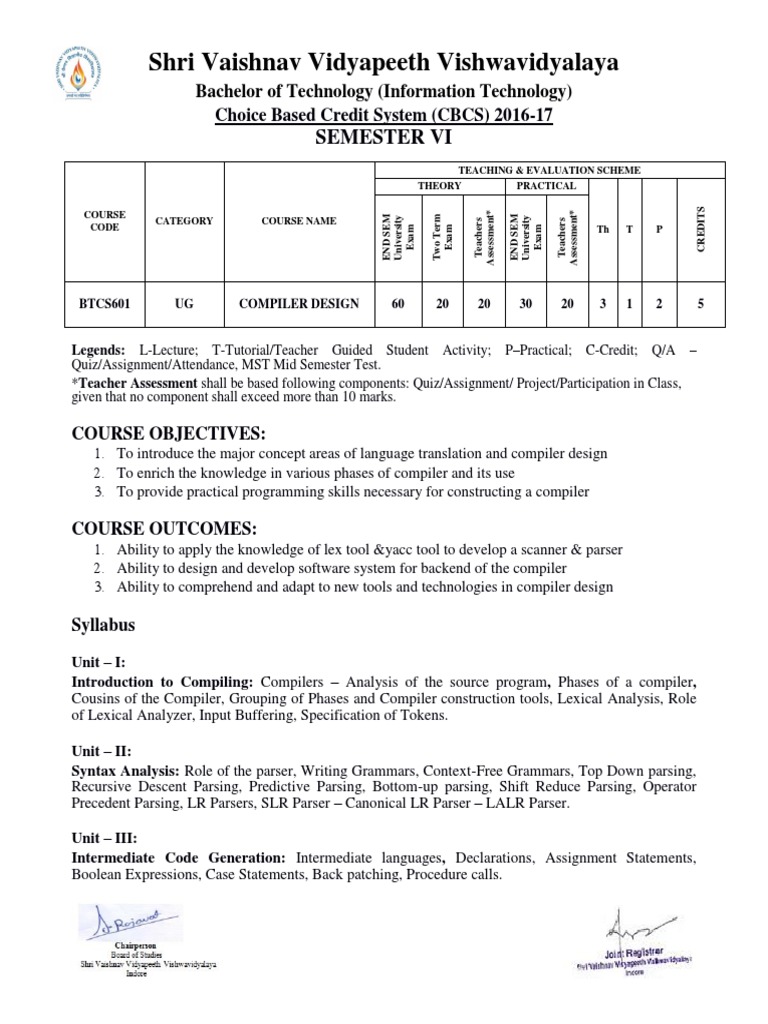 Syllabus VI SEM Updated Syllabus of BTIT603-B. Tech. | PDF | Software ...