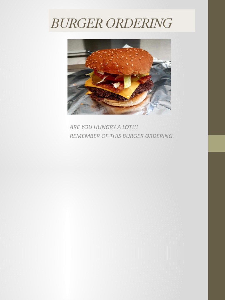 Efficient Burger Ordering System | PDF