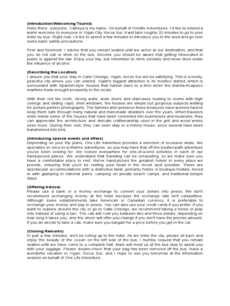 Commentary Tour Guiding | Download Free PDF | Money | Hotel And ...