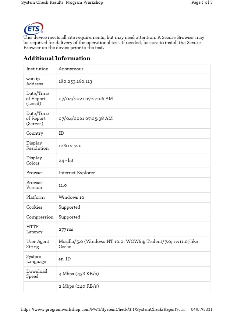 Run System Check | PDF | Hypertext Transfer Protocol | Internet Protocols