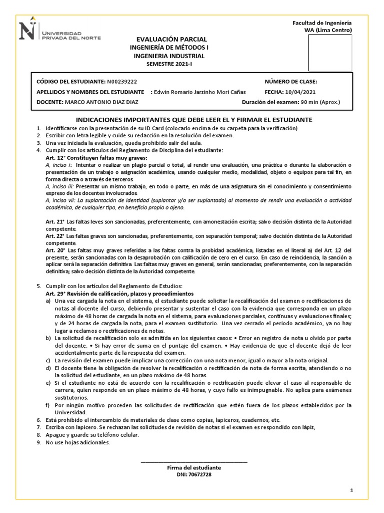 Edwin+Romario+Mori+Cañas+.EP ING+MET+I 2021 0604 | PDF | Prueba ...