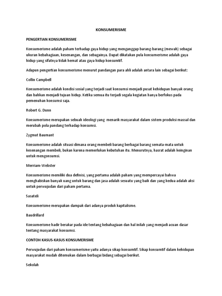 Konsumerisme | PDF