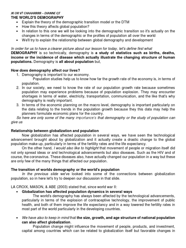 Global Demography Compresses | PDF | Population | Economic Growth
