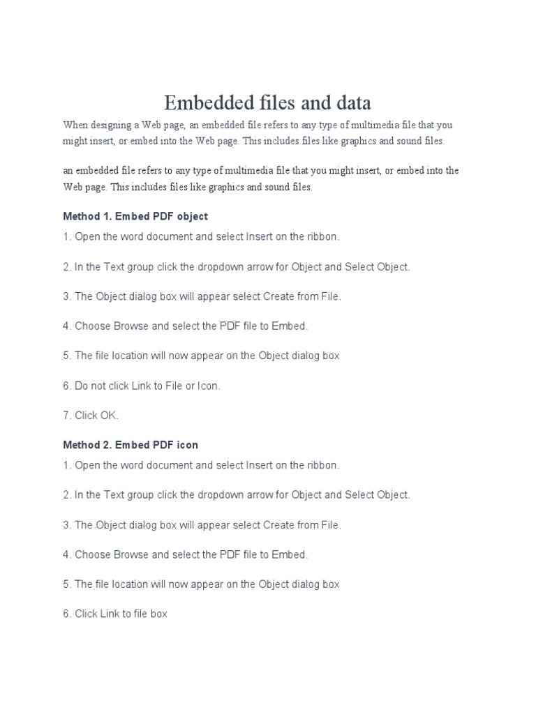 Embedded Files and Data | PDF