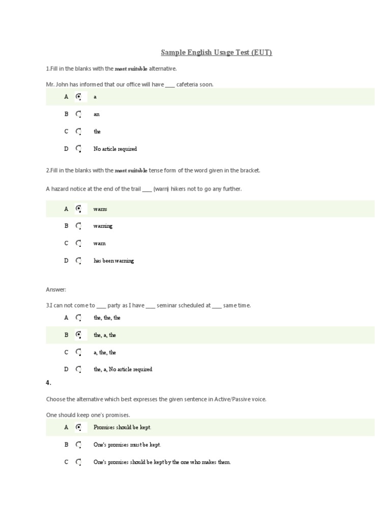 English - Usage - Test FOR STUDENTS | PDF | Microsoft | Persuasion