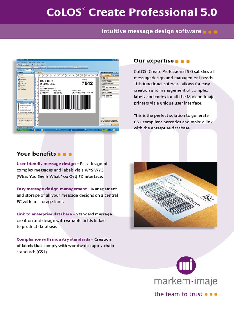 Markem Imaje CoLOS Create Pro 5.0 DS HQ C1 | PDF | Microsoft Windows | Computer Science
