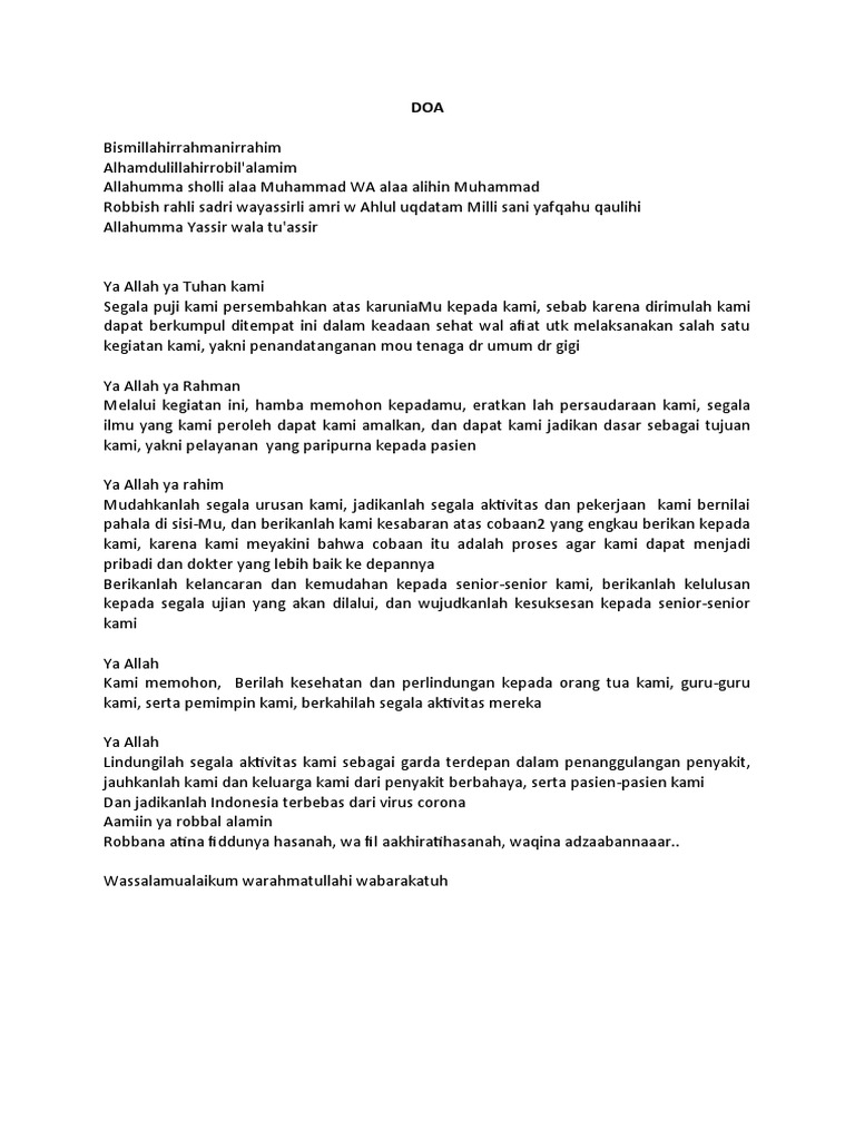 Doa untuk Dokter dan Tenaga Medis | PDF | Pengembangan Diri | Gaya Hidup
