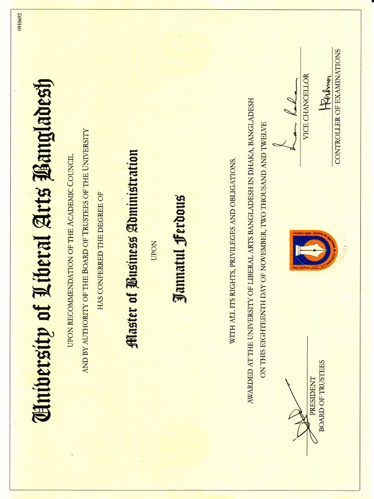 MBA Certificate | PDF