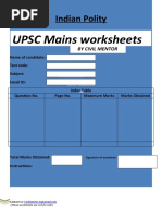 UPSC Mains Answer Writing Sheet PDF | PDF