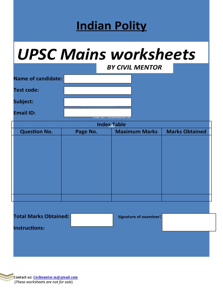 Upsc Worksheet | PDF | Justice | Crime & Violence
