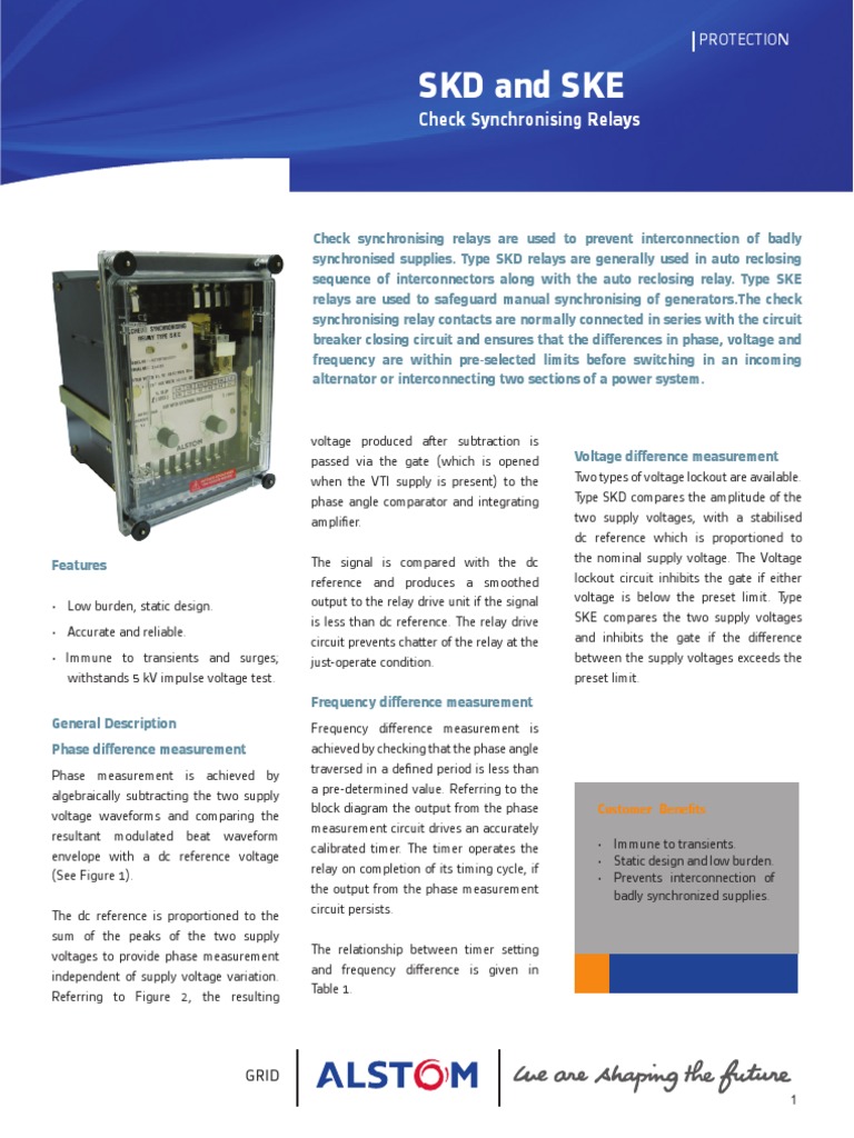 Check Synchronising Relay Overview | PDF | Relay | Direct Current