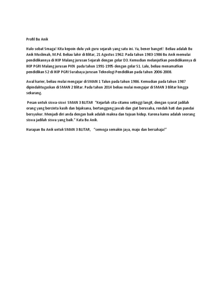 Profil Bu Anik | PDF