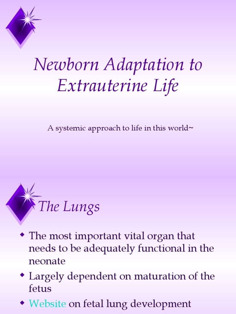 Newborn Adaptation To Extrauterine Life: A Systemic Approach To Life in This World | PDF | Fetus ...