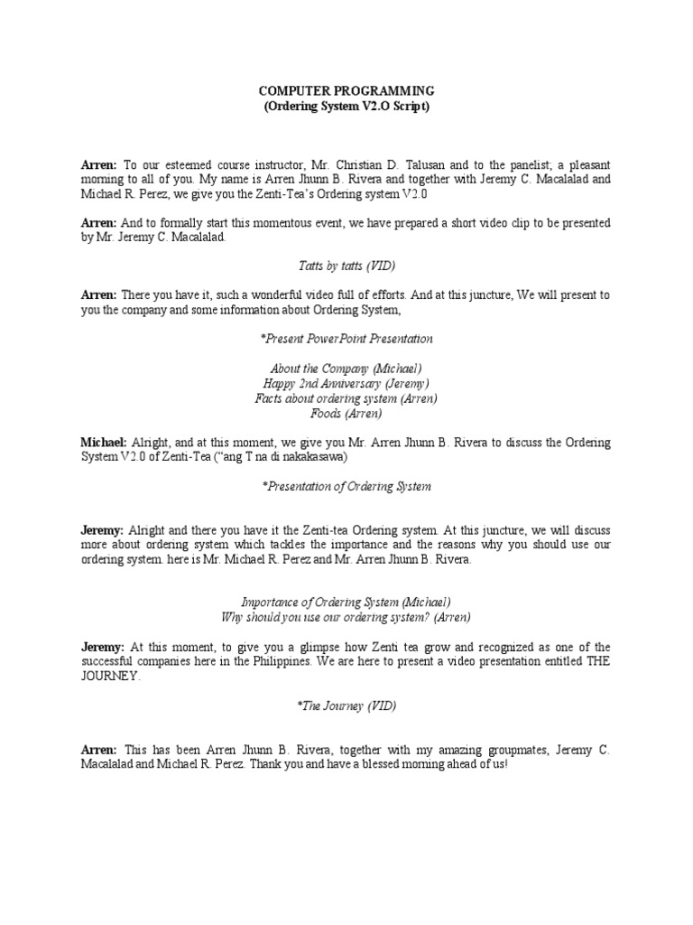 SCRIPT | PDF | Technology & Engineering
