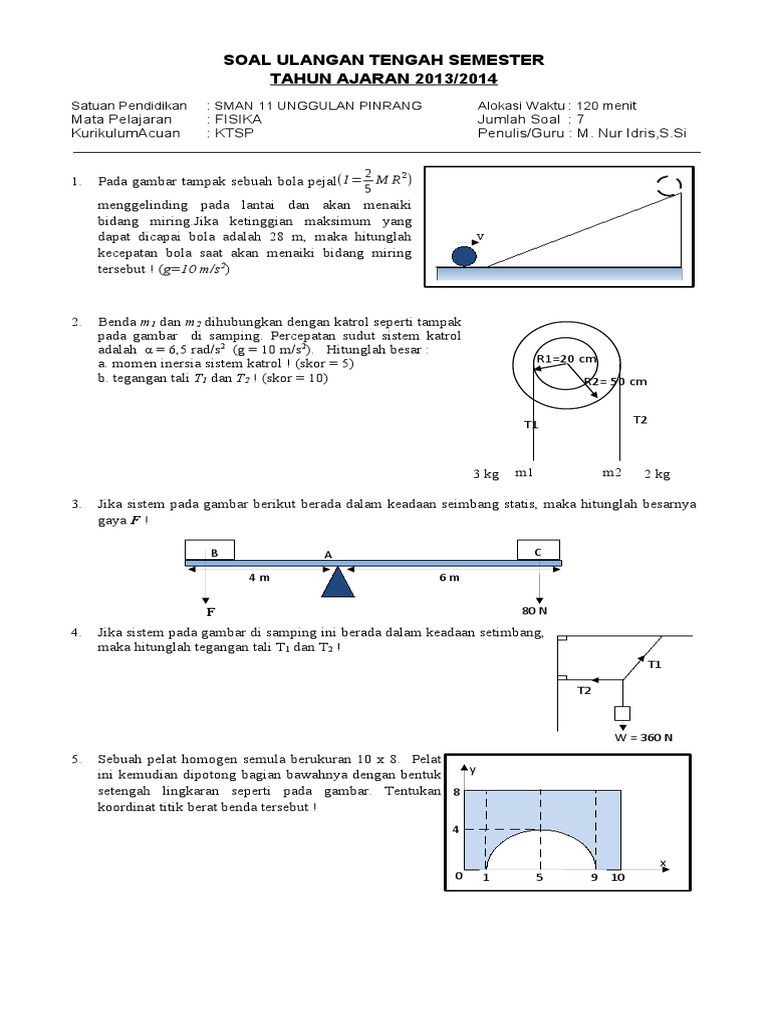 Soal Dinamika Rotasi | PDF