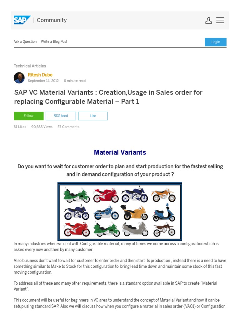 Material Variants in SAP VC Setup | PDF | Sales | Pricing
