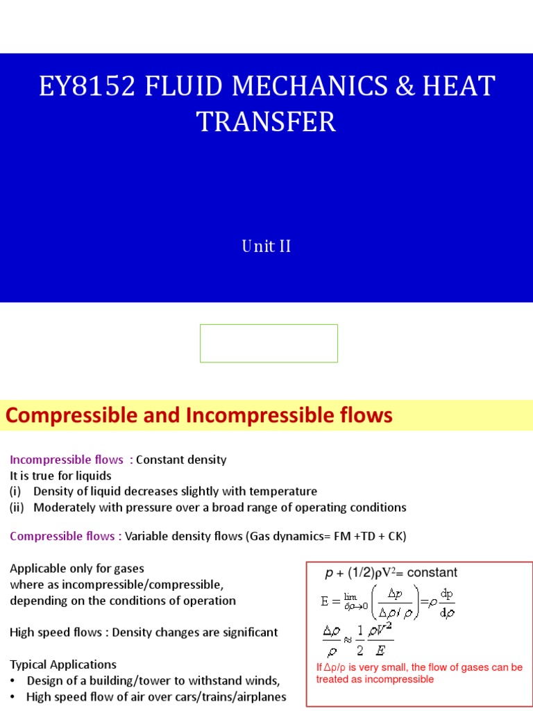 FM - HT - Unit 2 | PDF | Compressible Flow | Fluid Dynamics
