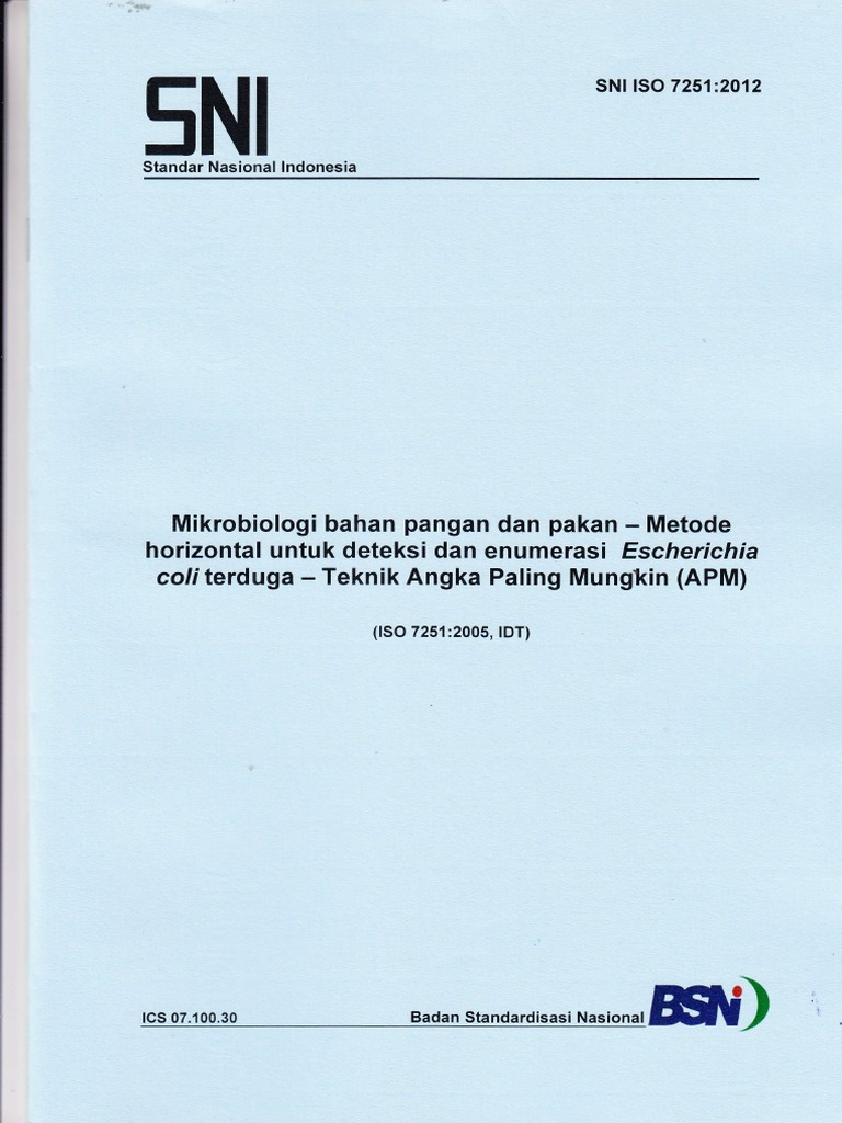 SNI ISO 7251-2012 E. Coli | PDF