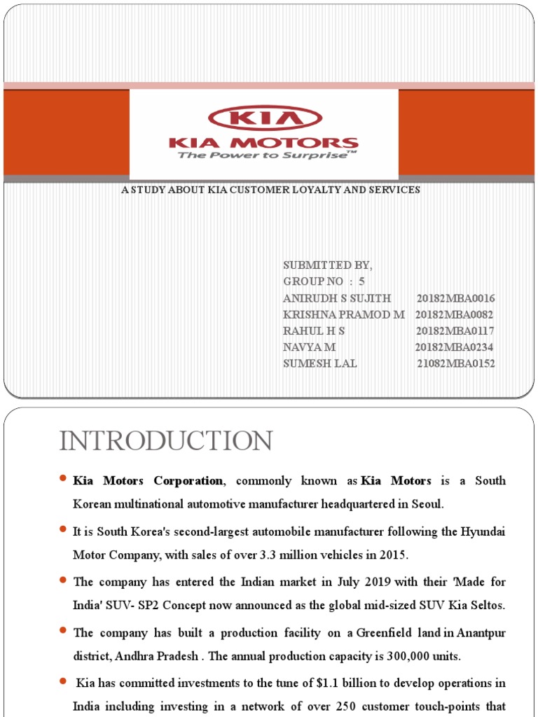 A Study About Kia Customer Loyalty and Services | PDF | Motor Vehicle ...