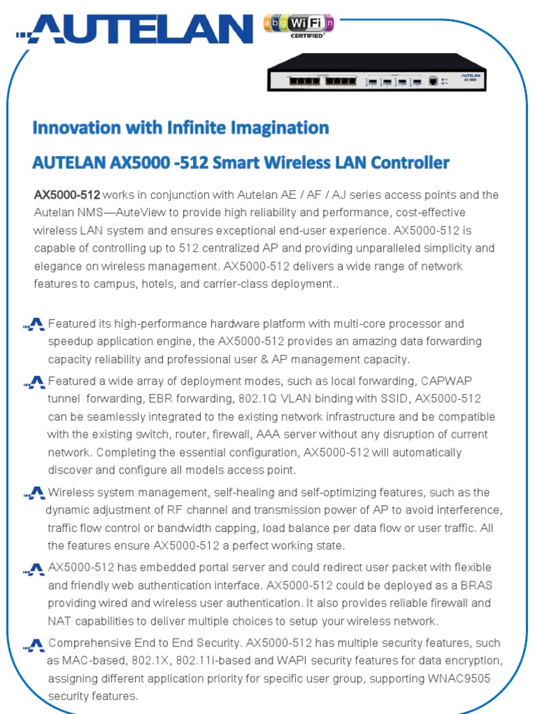 AX5000-512 Datasheet | PDF | Wireless Access Point | Computer Network