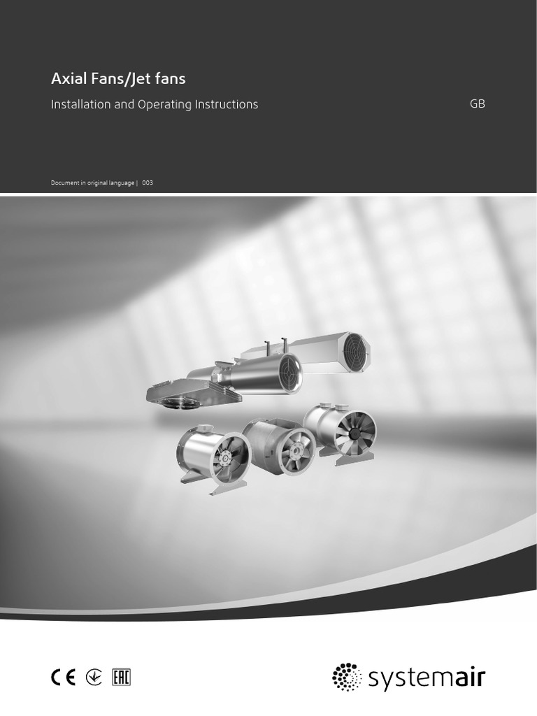 Axial Fans/Jet Fans: Installation and Operating Instructions GB | PDF ...