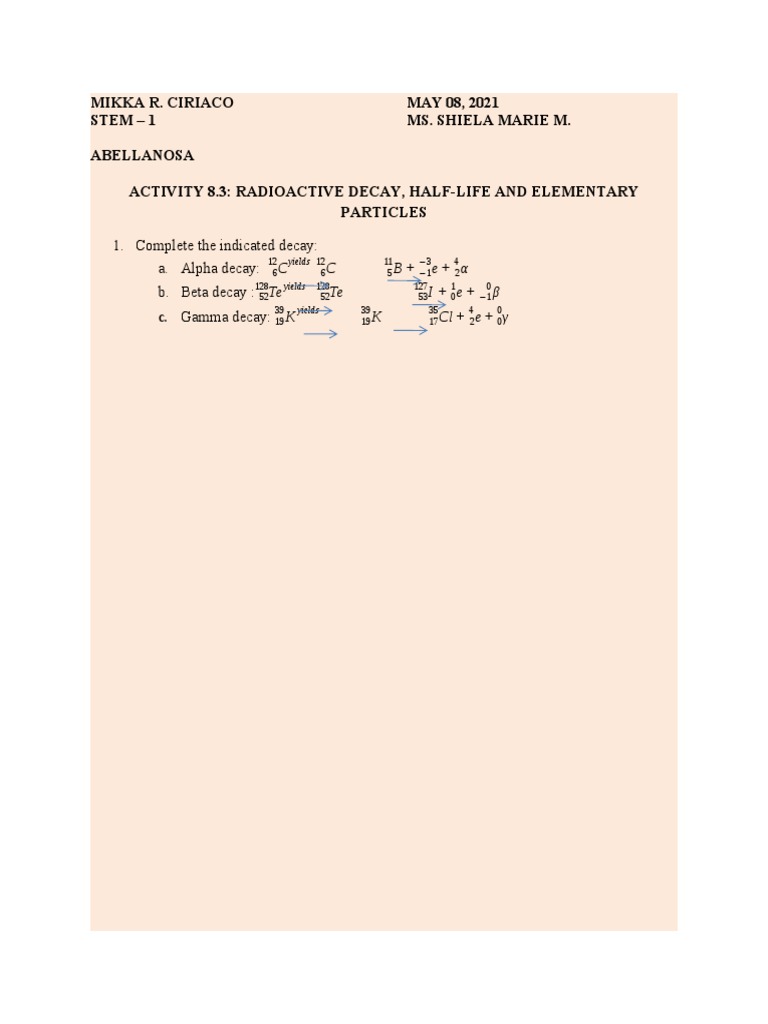 Physics Activity8.3 Ciriaco | PDF