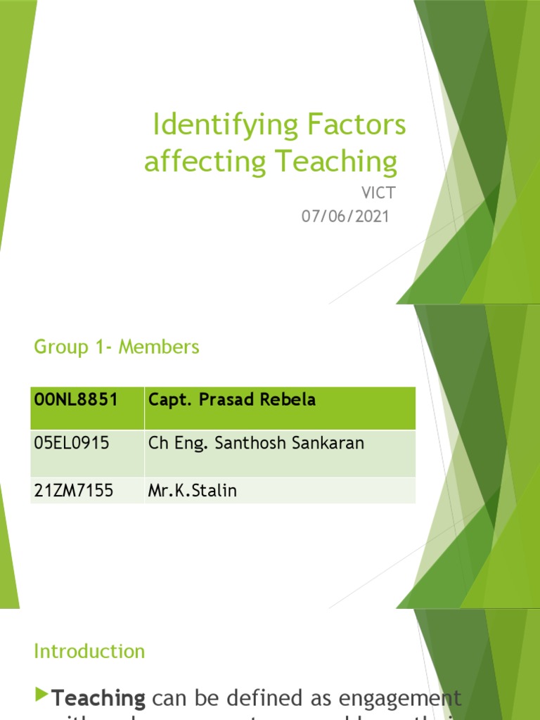 Identifying Factors Affecting Teaching | PDF