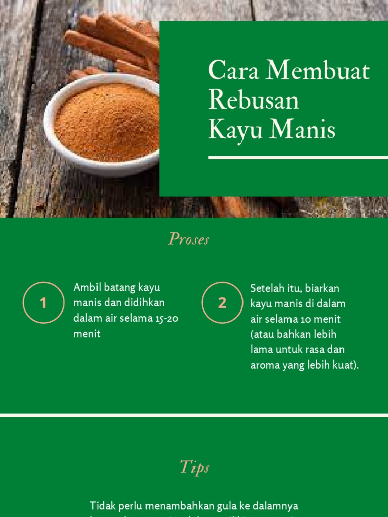 Cara Membuat Rebusan Kayu Manis | PDF