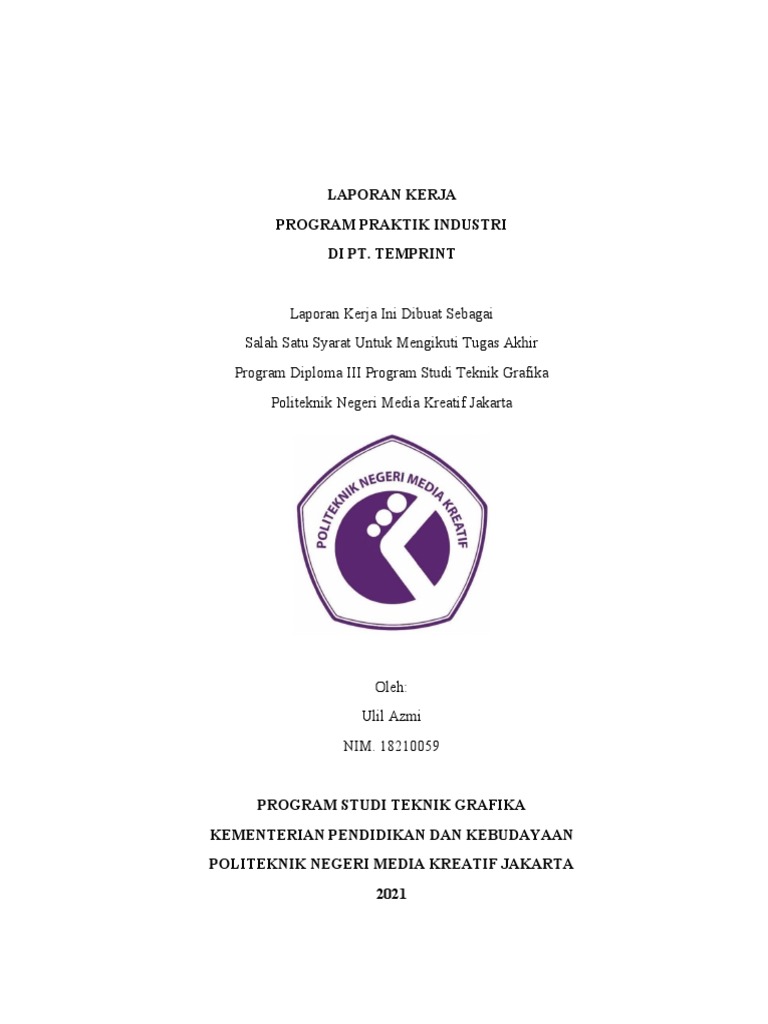 Laporan Praktik Industri di PT. Temprint | PDF