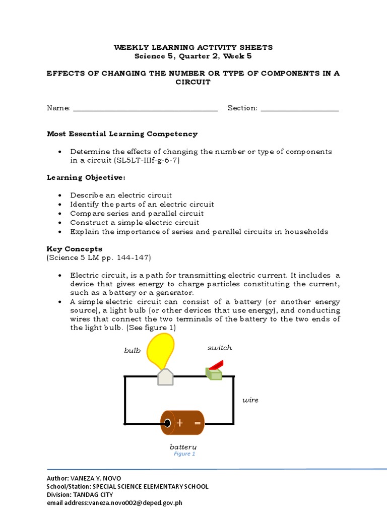 Grade 5 Q3 Week 5 | PDF | Series And Parallel Circuits | Electricity