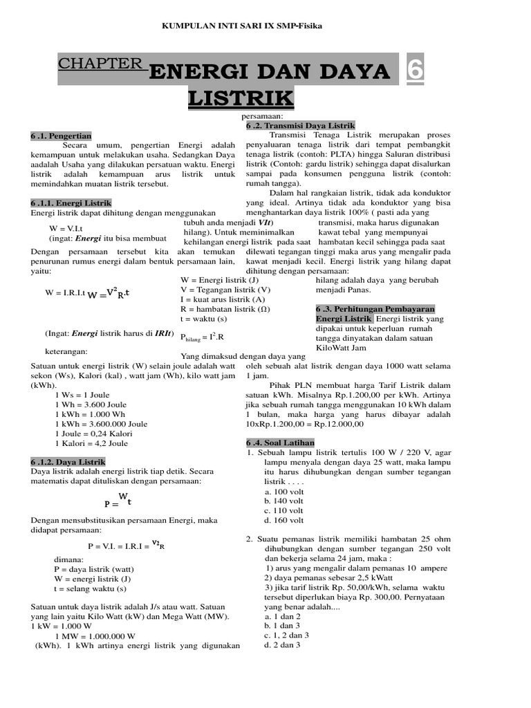 Energi Dan Daya Listrik Pdf