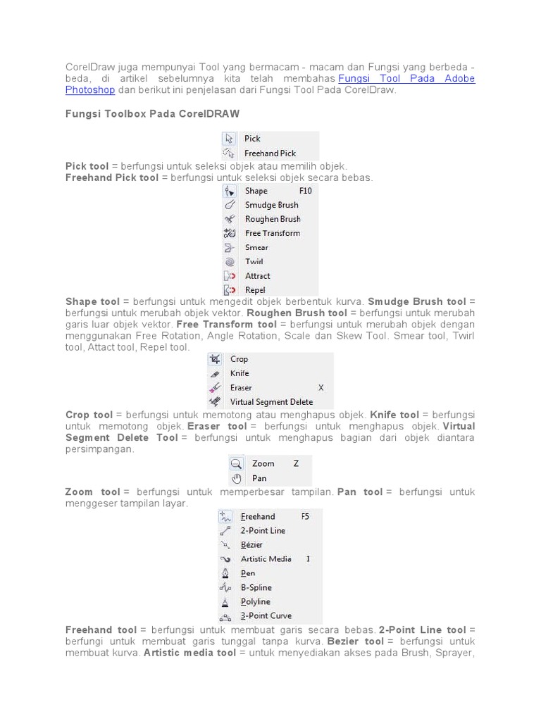 Fungsi Toolbox Di Corel Draw | PDF