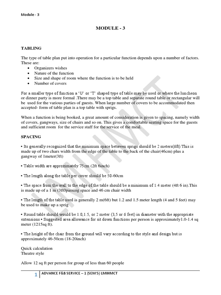 Banquet Protocol | PDF | Tableware | Waiting Staff