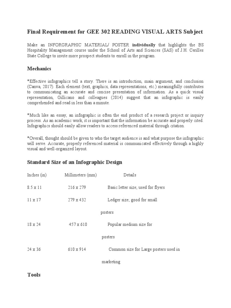 GEE 302 Infographic Project Guidelines | PDF | Infographics | Writing
