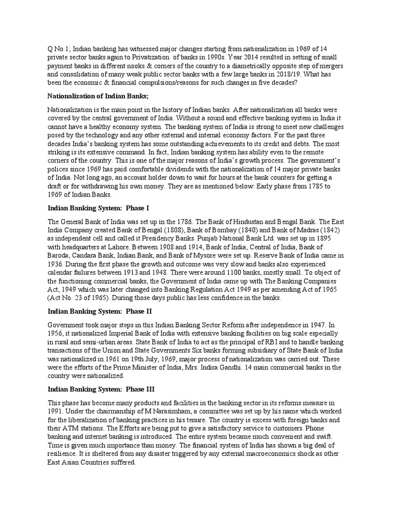 Commercial Banking System and Role of RBI - Assignment June 2021 | PDF ...