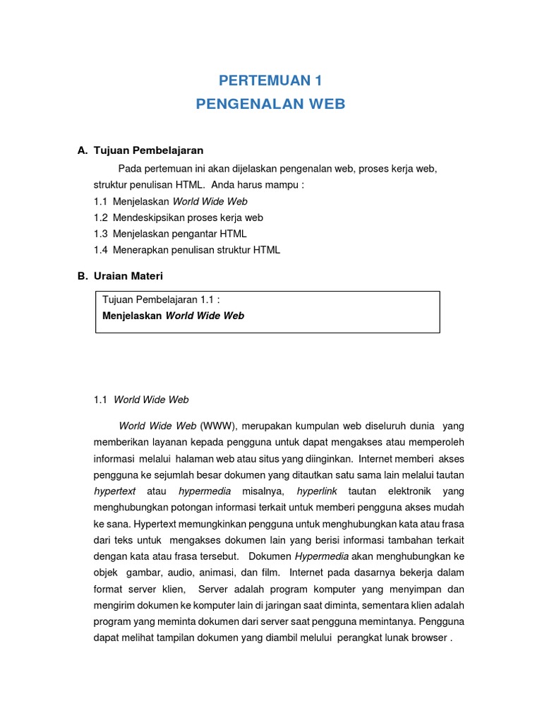 Modul 1 Pengenalan Web | PDF