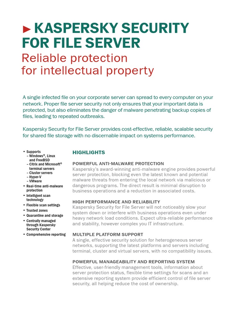 File Server Datasheet | PDF | Antivirus Software | Hyper V