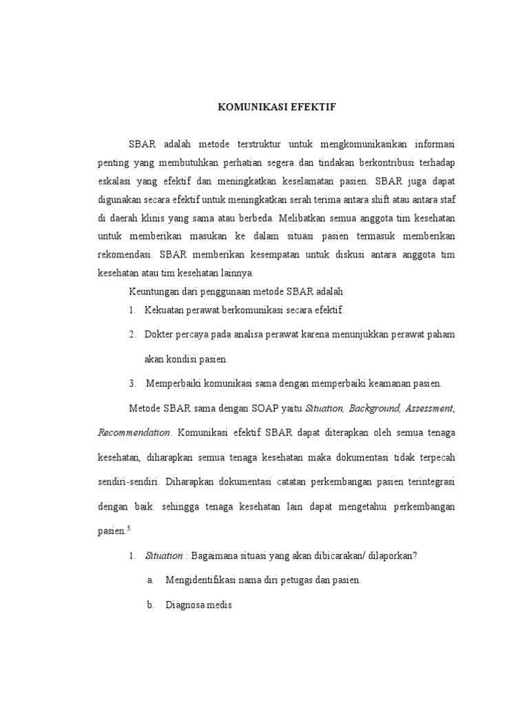 Contoh Sbar | PDF