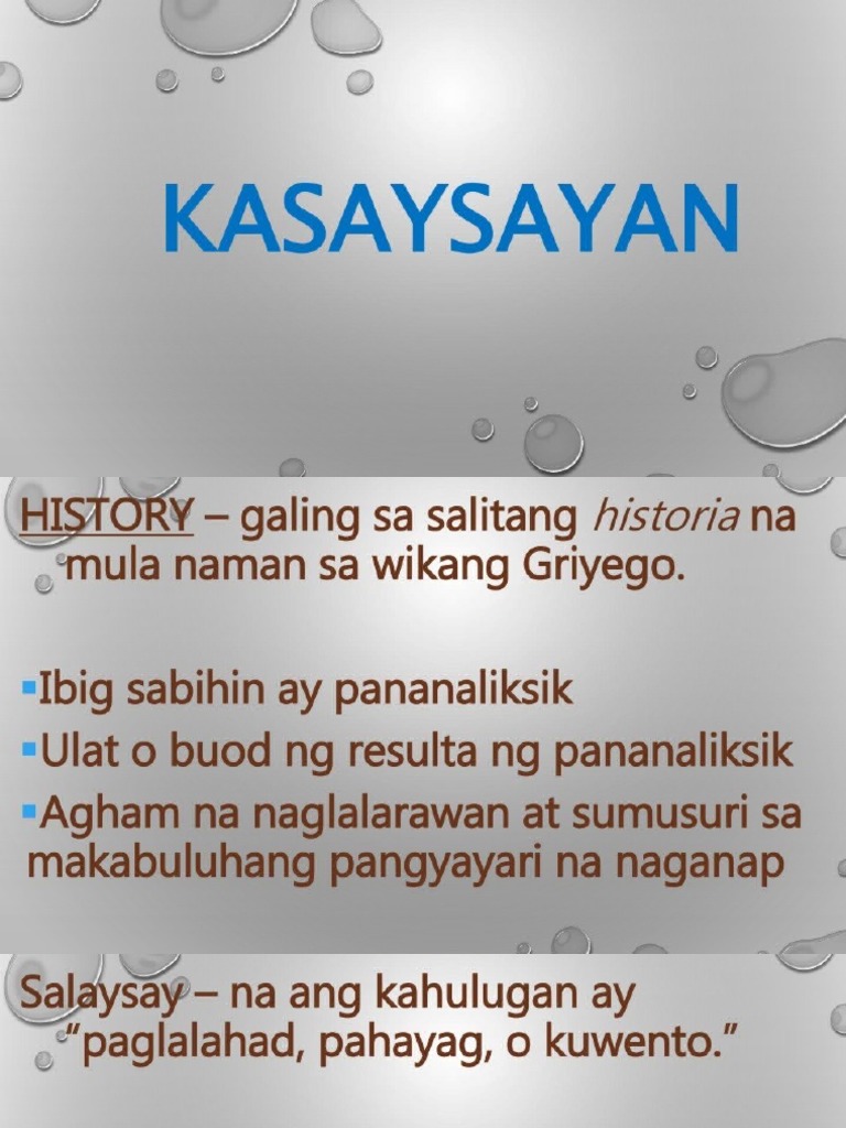 Ano Ang Kasaysayan | PDF